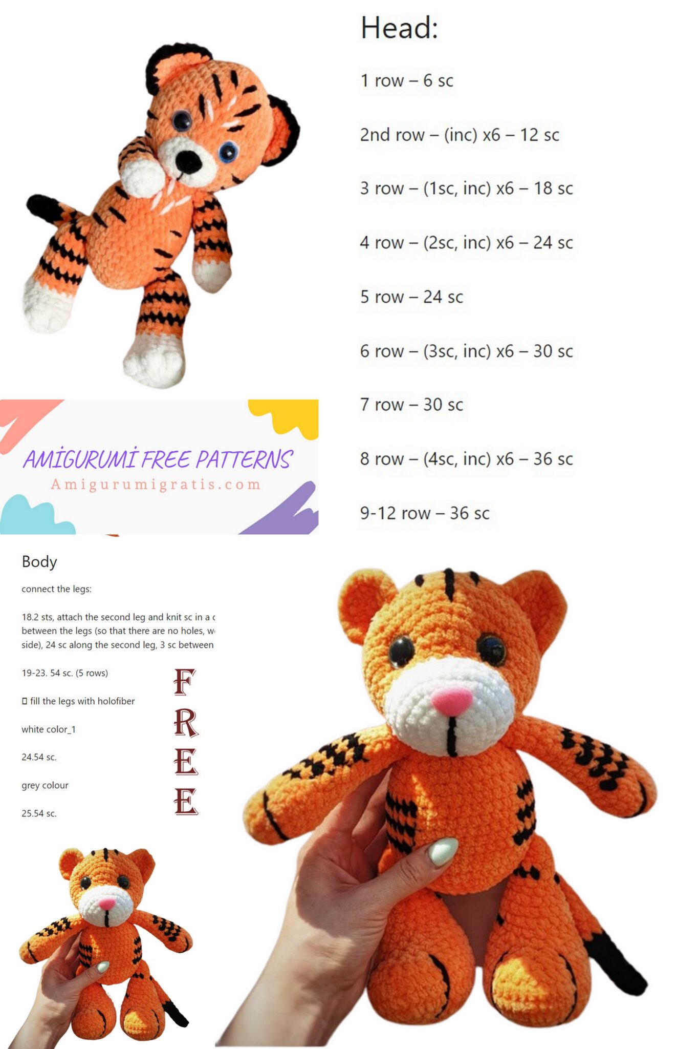 Amigurumi Theo the tiger Free Pattern - Amigurumi Pattern