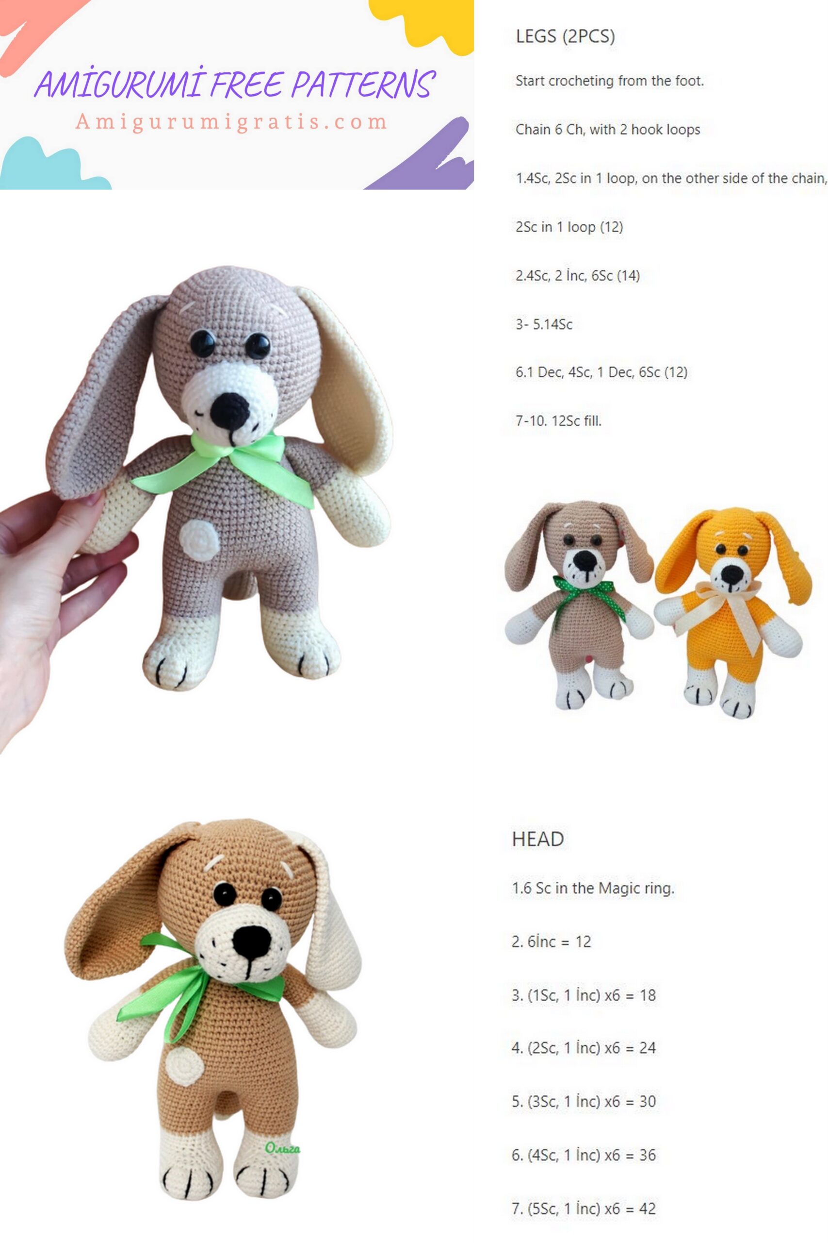 Amigurumi Dog Puppy Free Pattern - Amigurumi Pattern