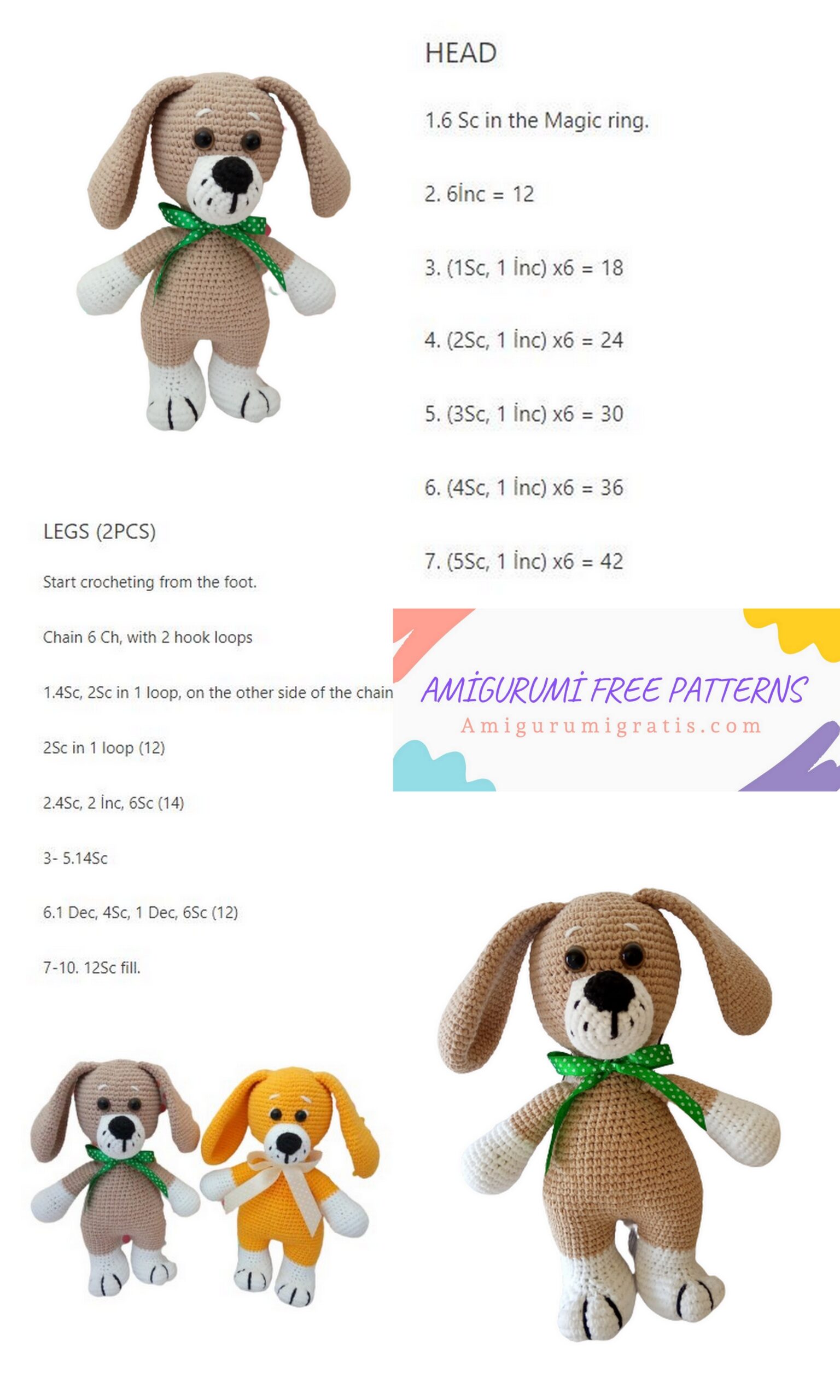 Amigurumi Dog Puppy Free Pattern - Amigurumi Pattern