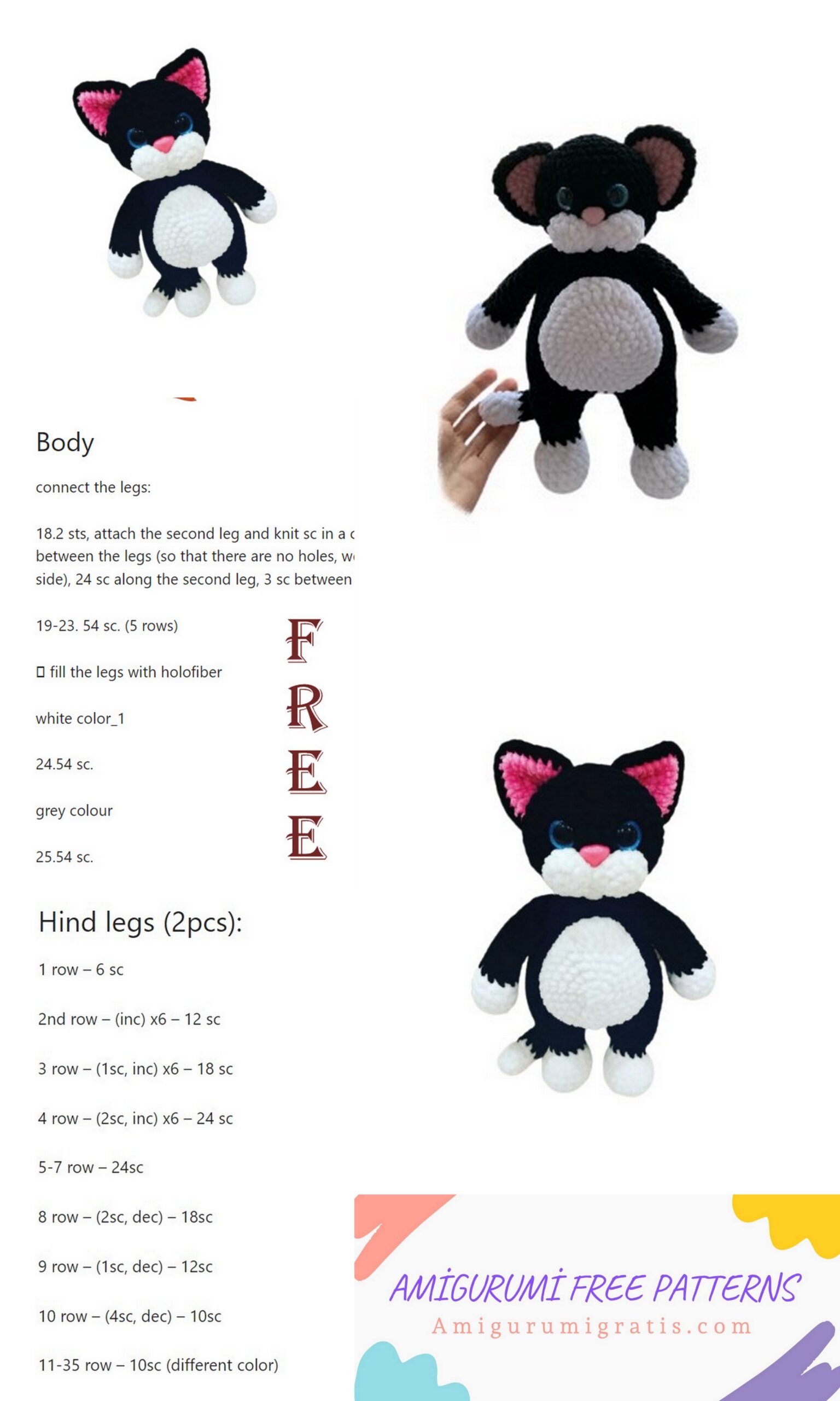 Amigurumi Velvet Cat Free Pattern - Amigurumi Pattern