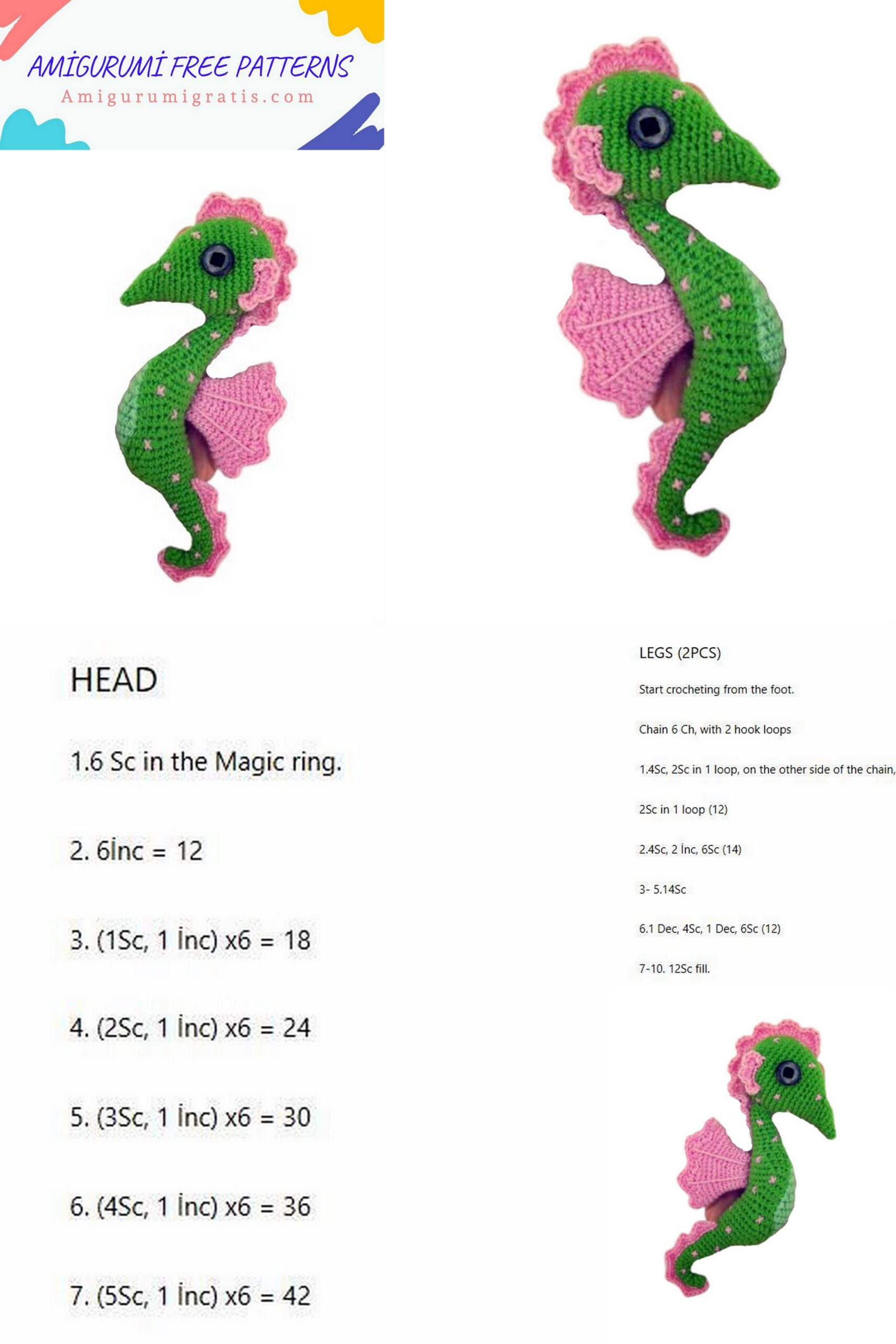Amigurumi Sea Horse Free Pattern – Amigurumi Pattern