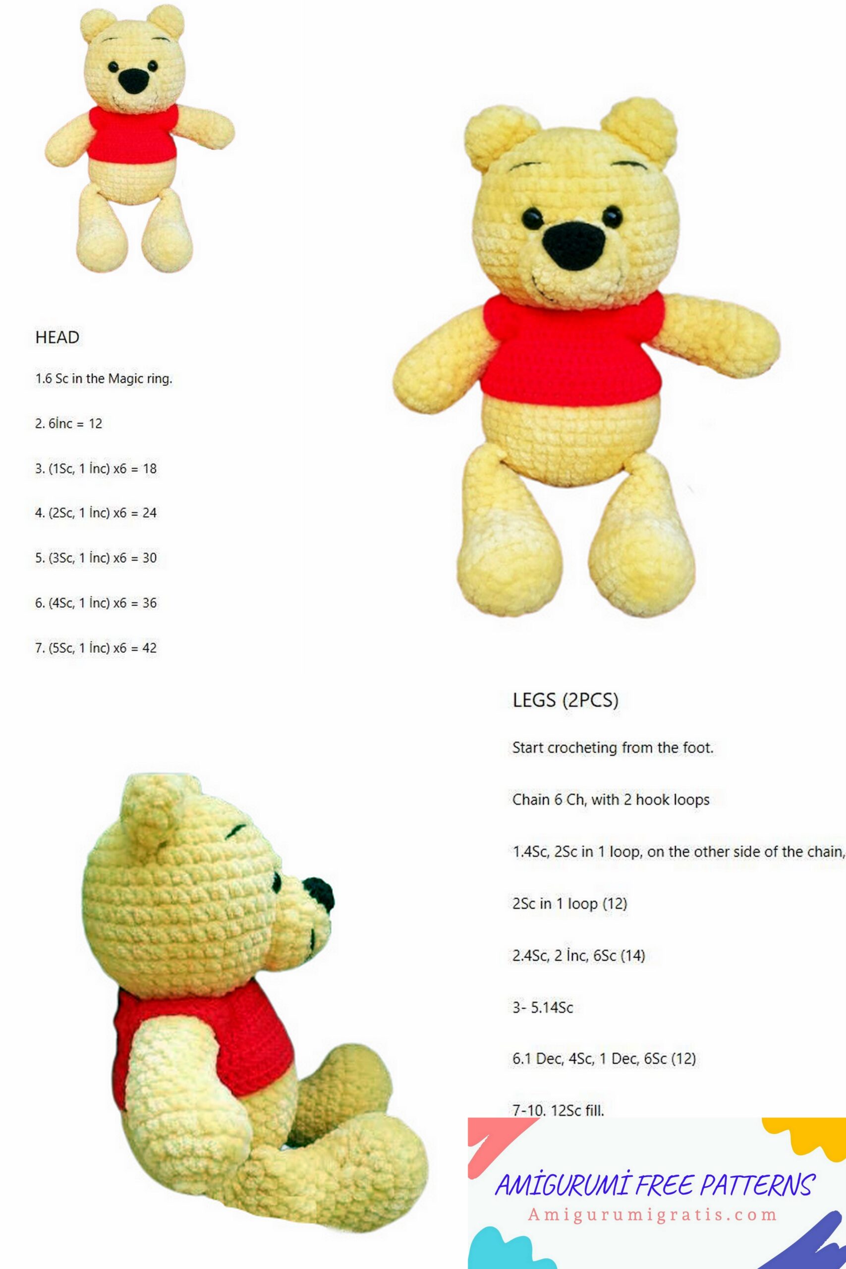 Amigurumi Winnie the Pooh Bear Pattern - Amigurumi Cartoons