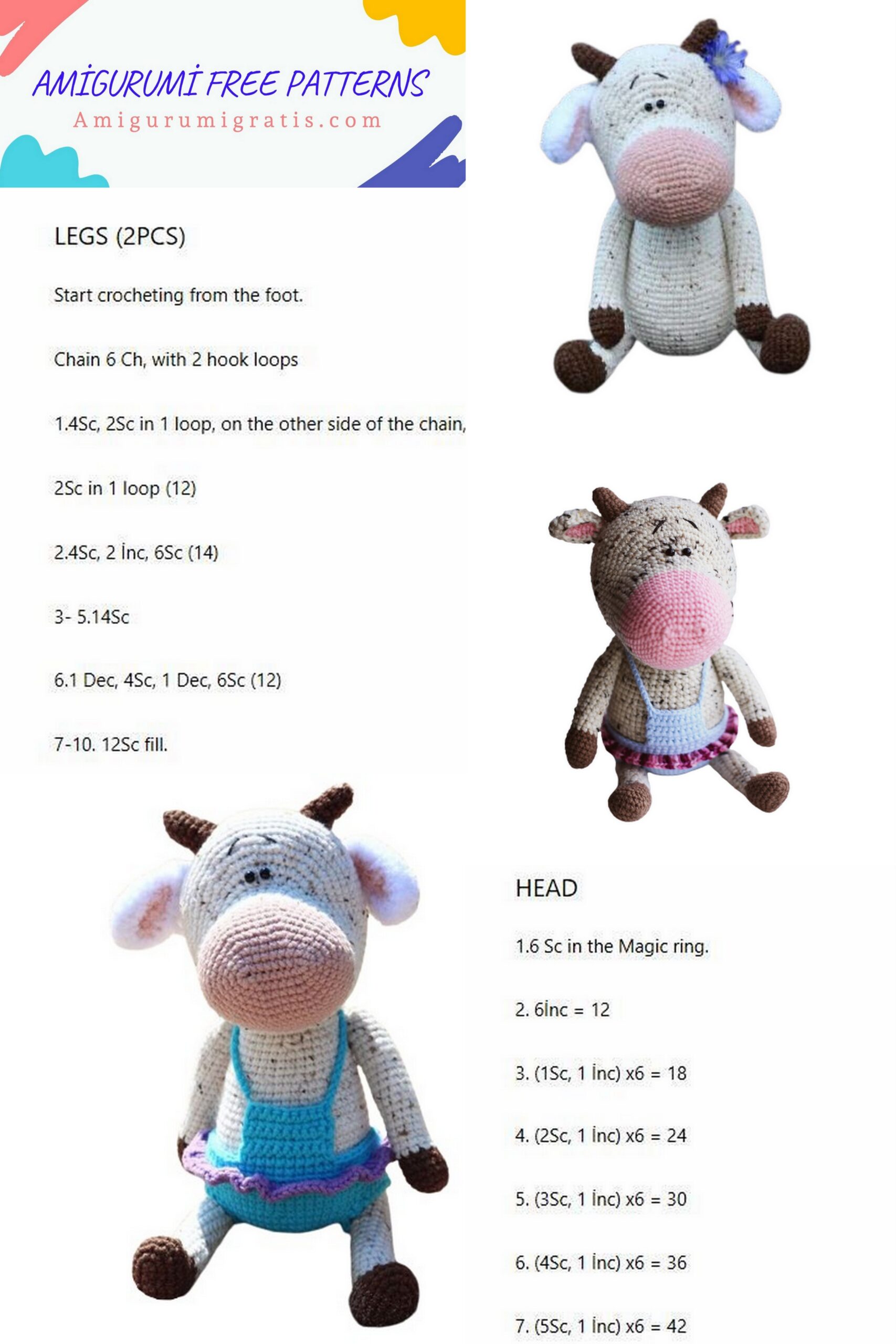 Amigurumi Cow Milka Free Pattern – Amigurumi Pattern