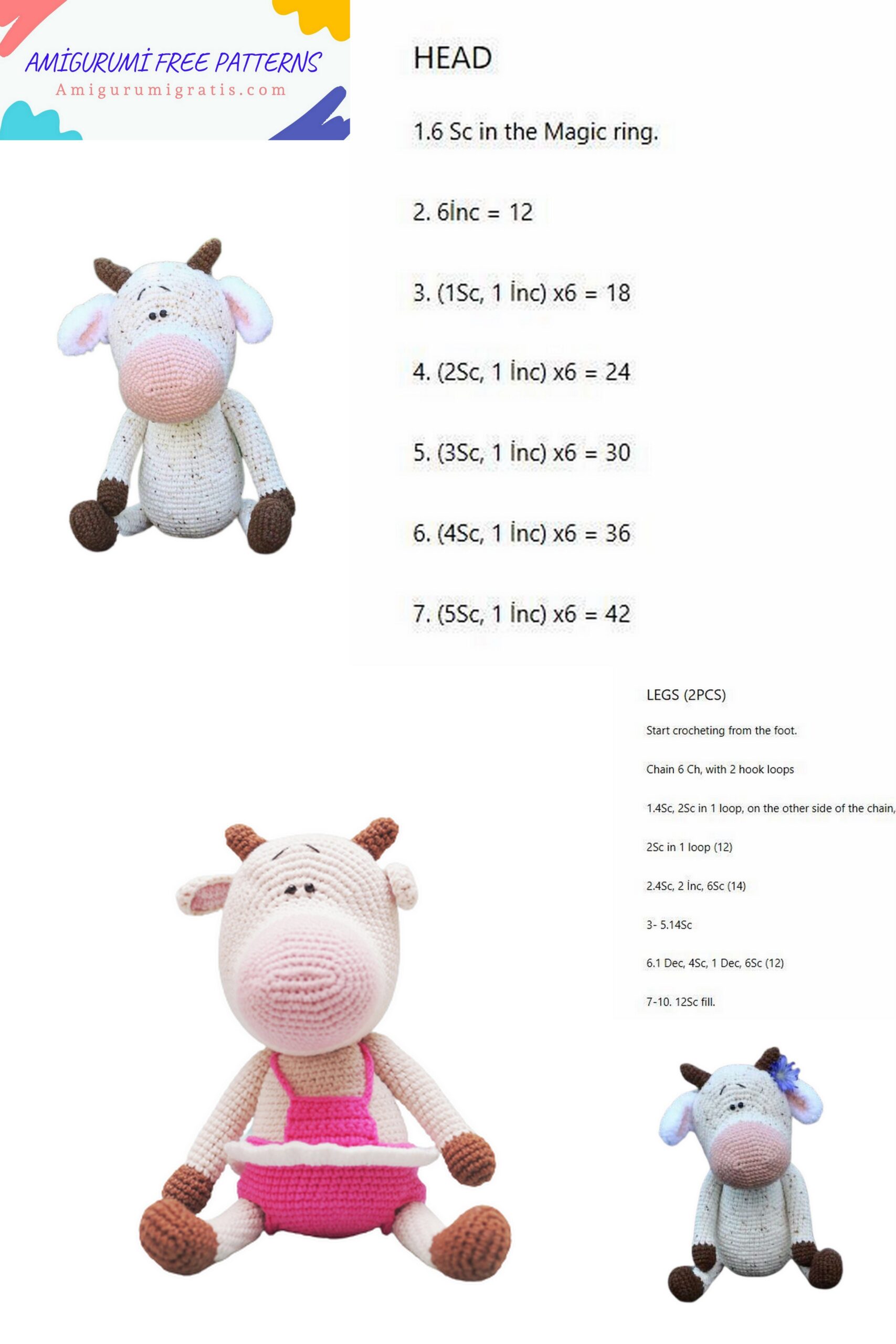 Amigurumi Cow Milka Free Pattern – Amigurumi Pattern