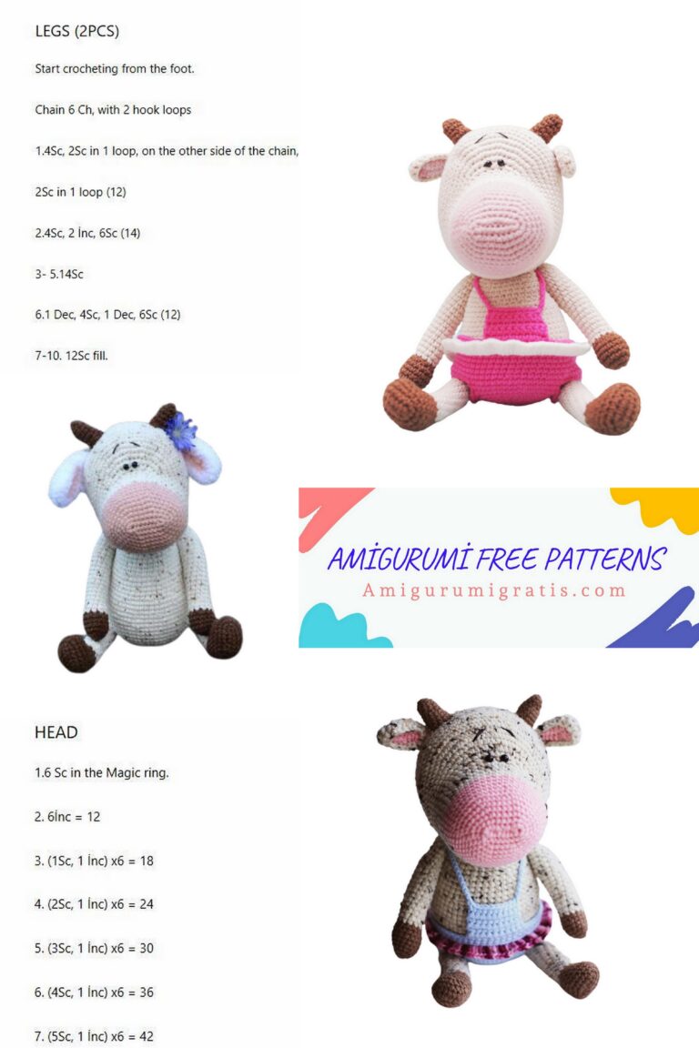 Amigurumi Cow Milka Free Pattern – Amigurumi Pattern