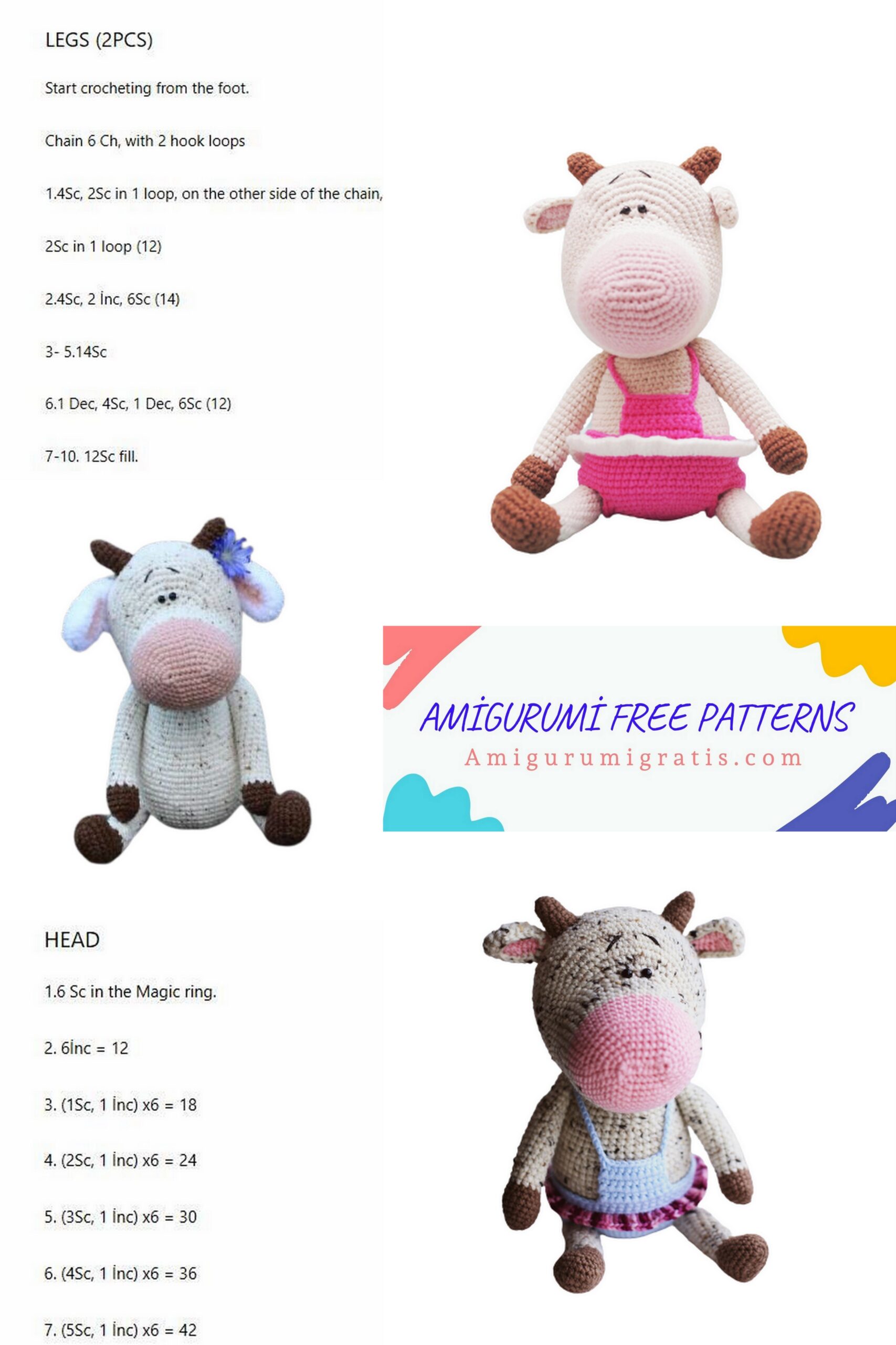 Amigurumi Cow Milka Free Pattern – Amigurumi Pattern