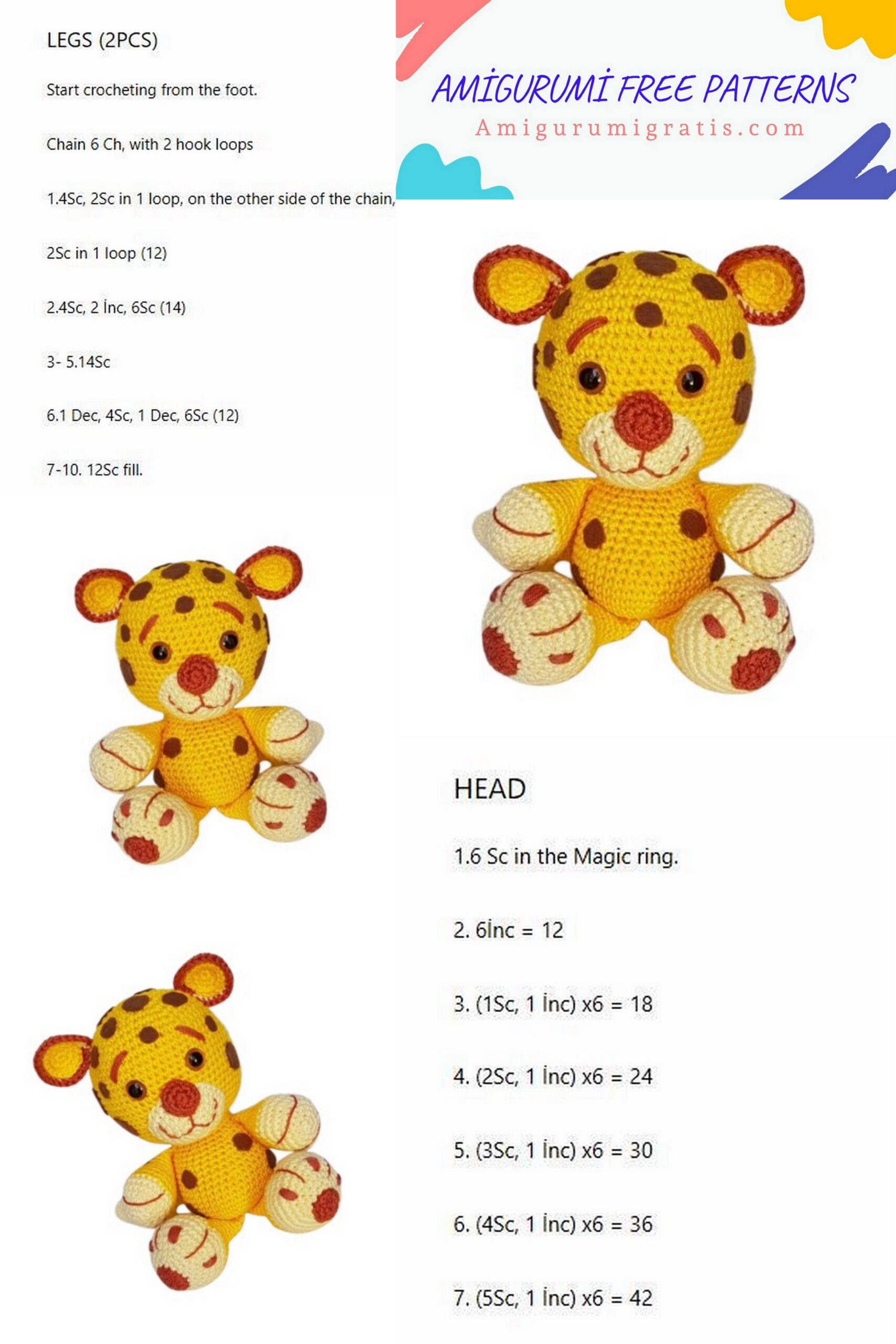 Leopard Amigurumi Free Pattern – Amigurumi Pattern