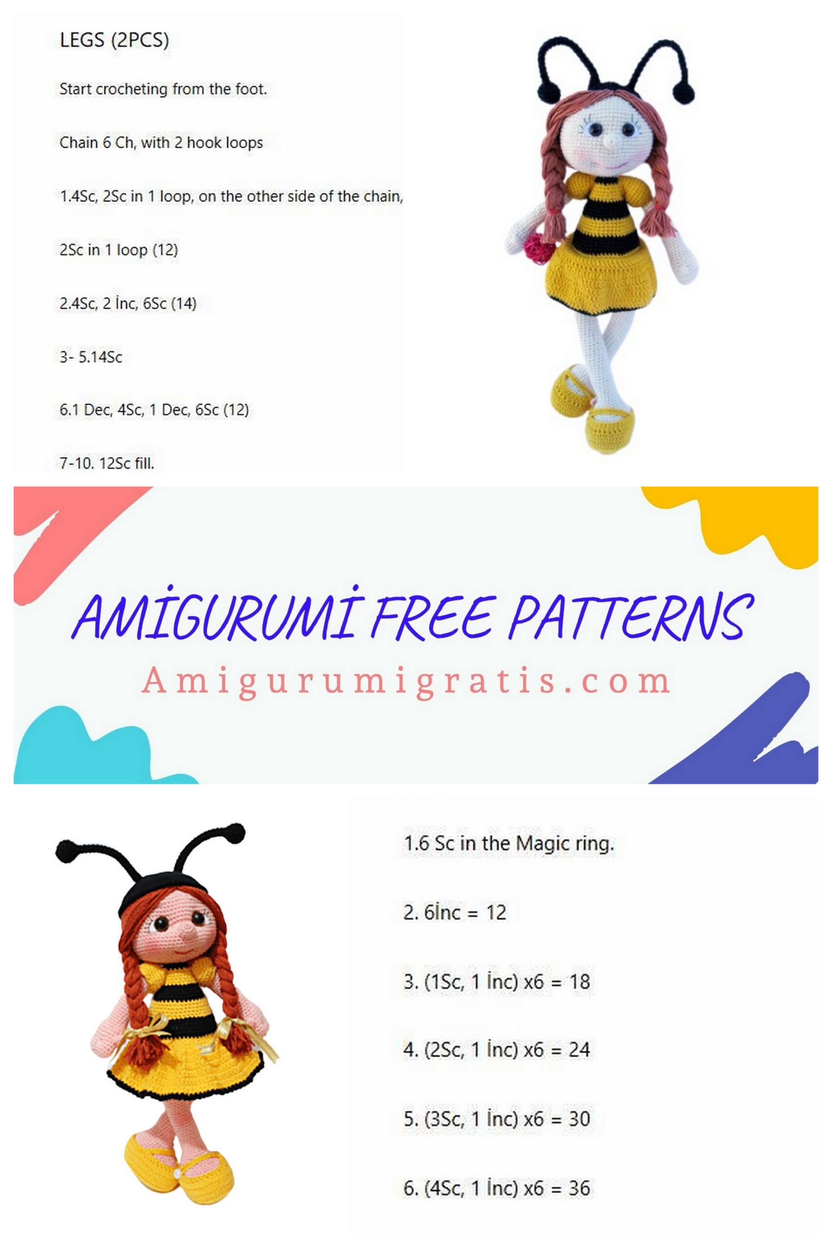 Amigurumi Bee Doll Free Pattern – Amigurumi Pattern