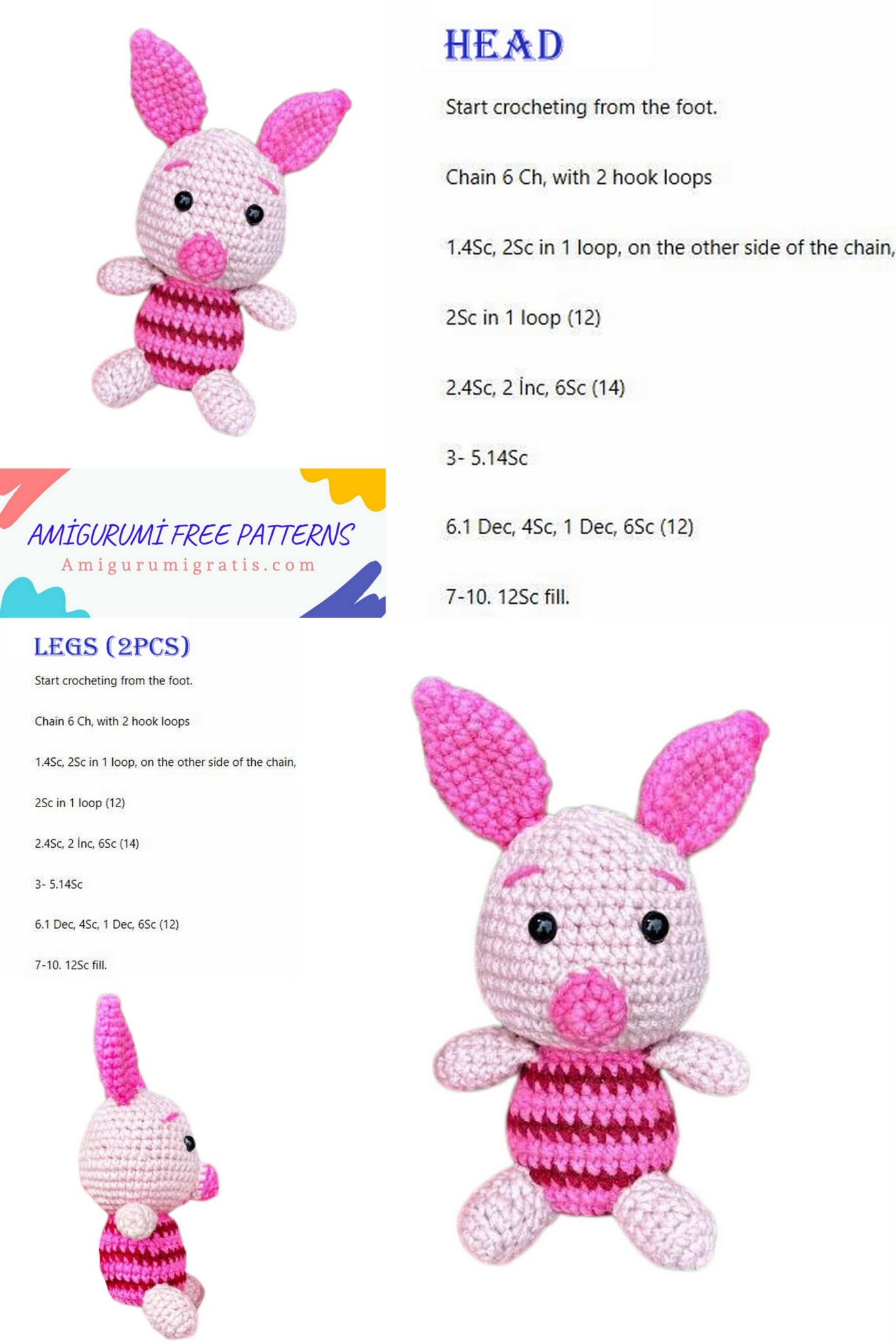 Amigurumi Piglet Keychain Free pattern – Amigurumi Pattern