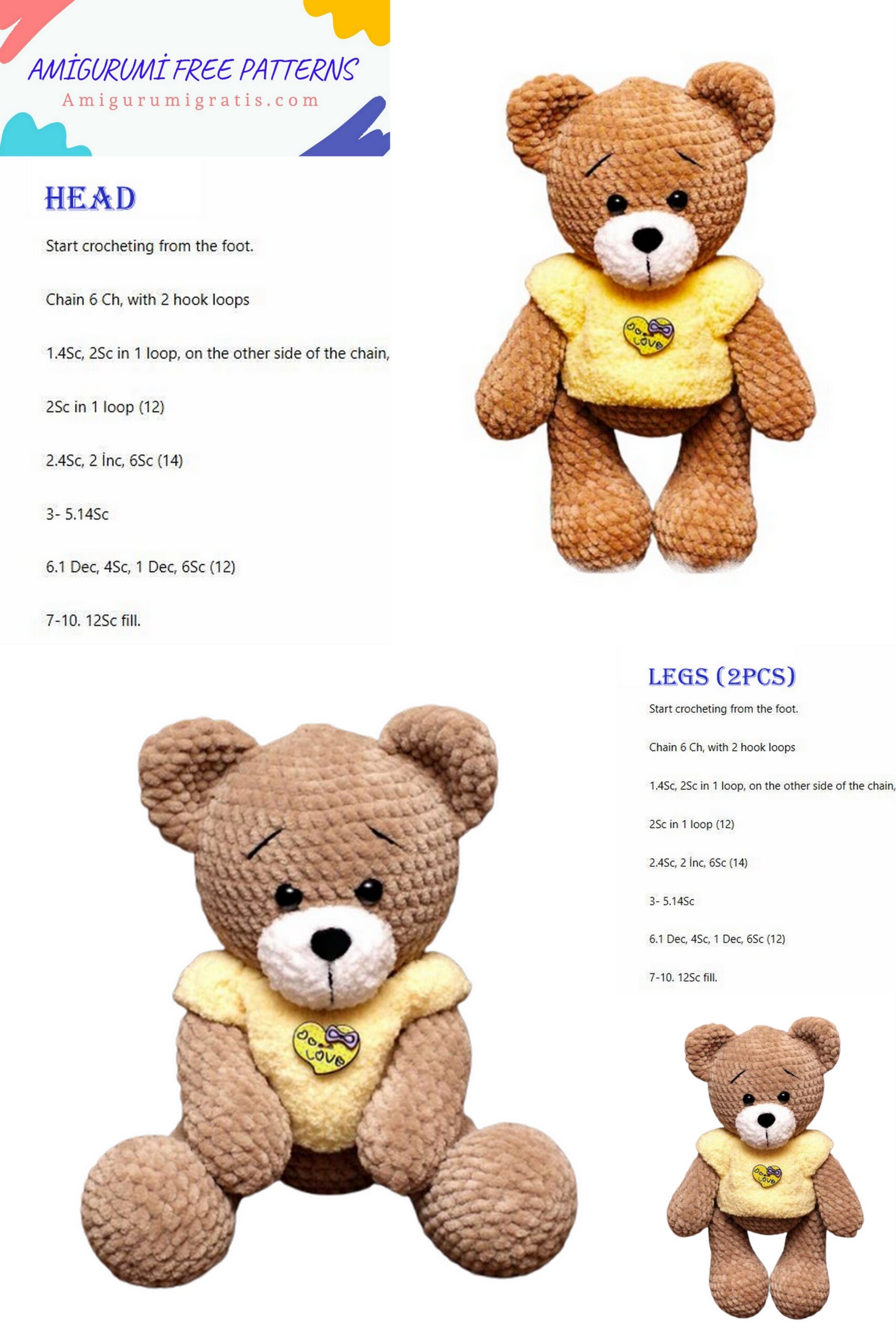Amigurumi Easy Plush Teddy Bear Pattern – Amigurumi Pattern