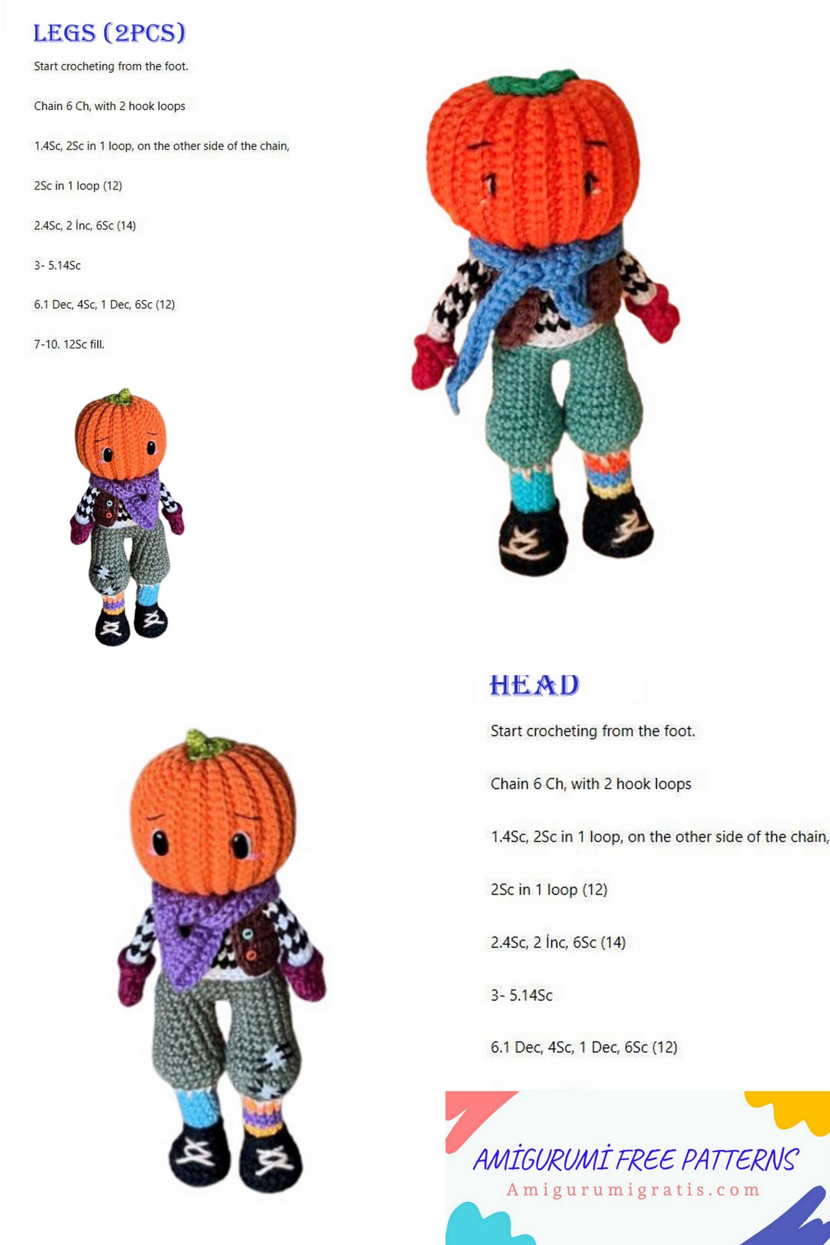 Amigurumi Halloween Pumpkin Man Pattern – Amigurumi Pattern