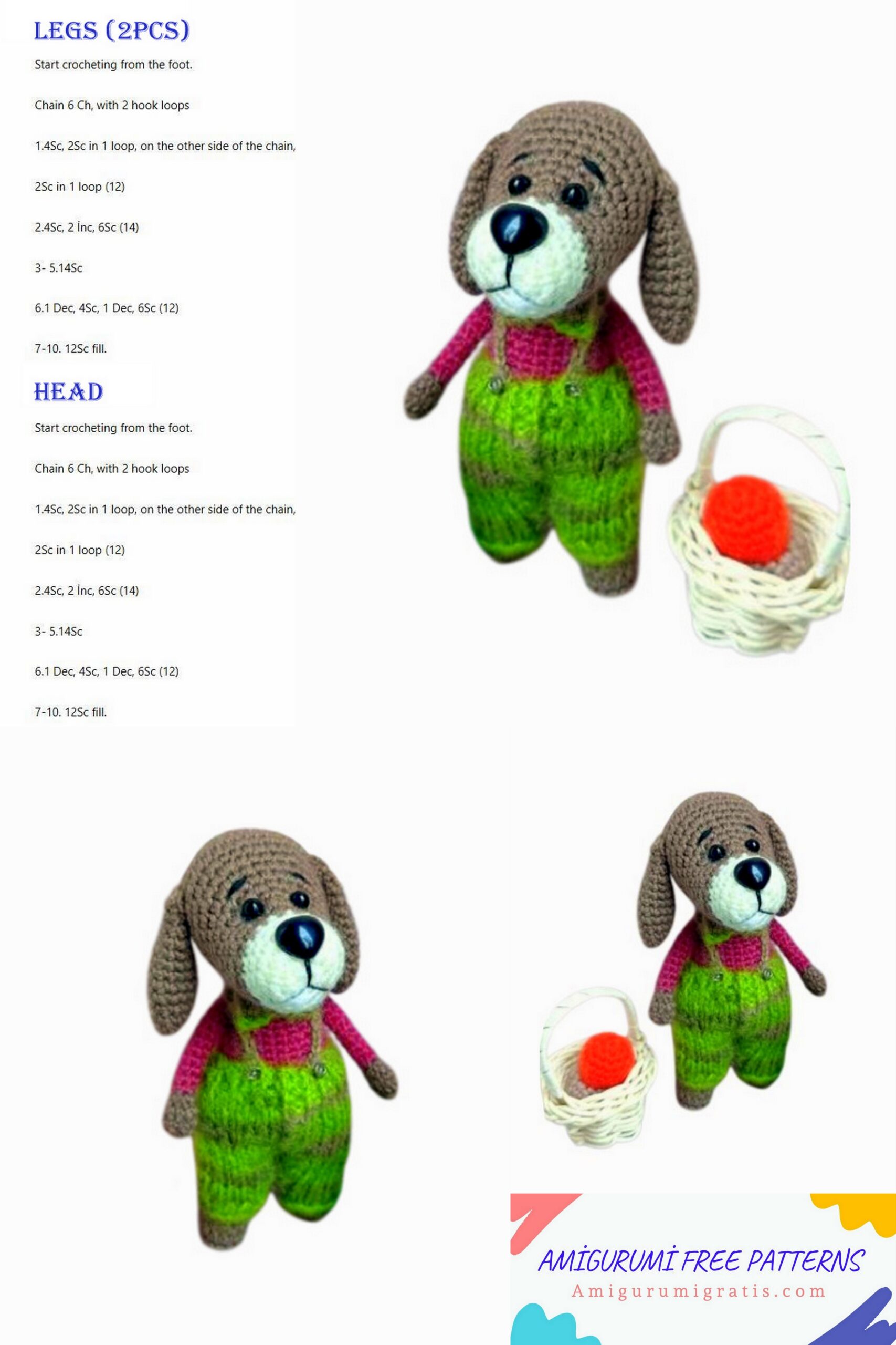 Amigurumi Beagle Crochet Free Pattern - Amigurumi Pattern