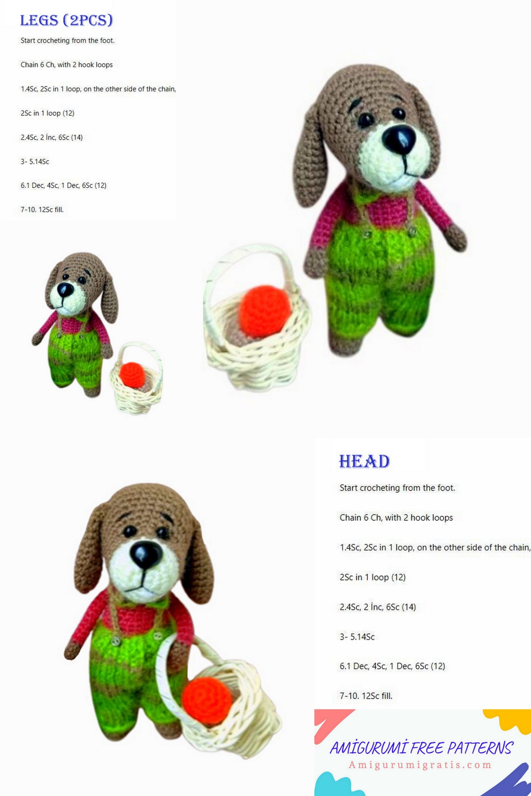 Amigurumi Beagle Crochet Free Pattern - Amigurumi Pattern
