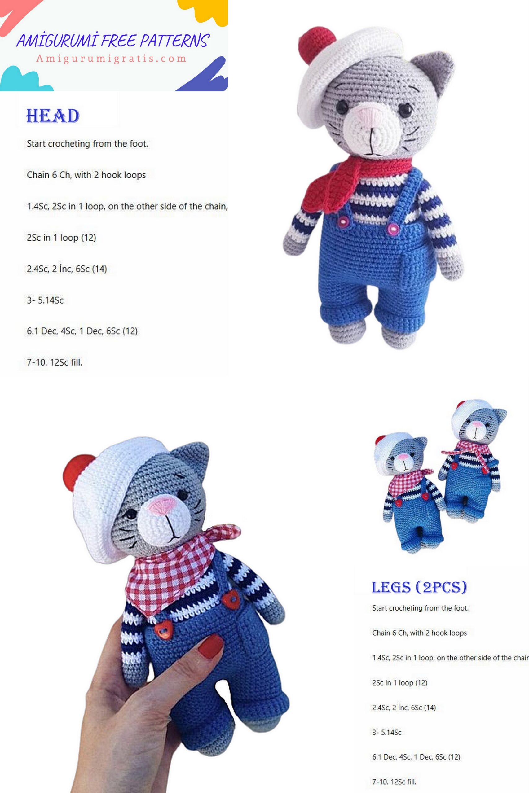 Amigurumi Crochet Jeremy the Cat Free Pattern - Amigurumi Pattern