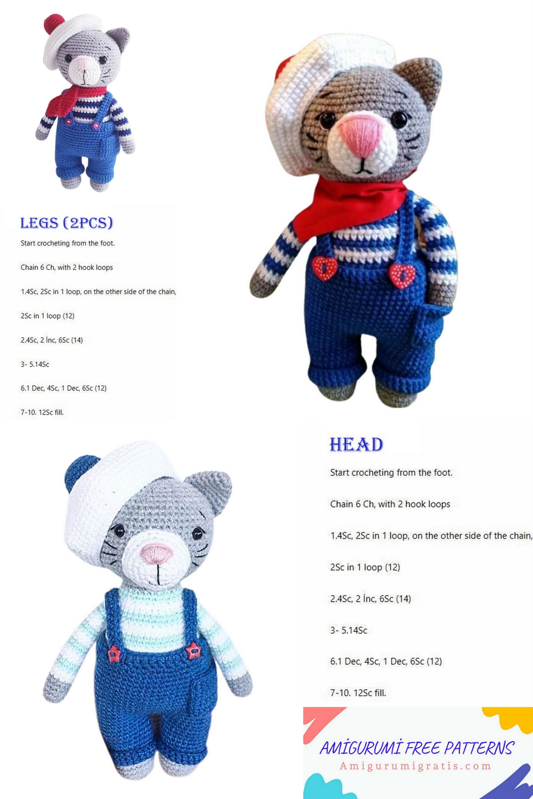 Amigurumi Crochet Jeremy the Cat Free Pattern - Amigurumi Pattern