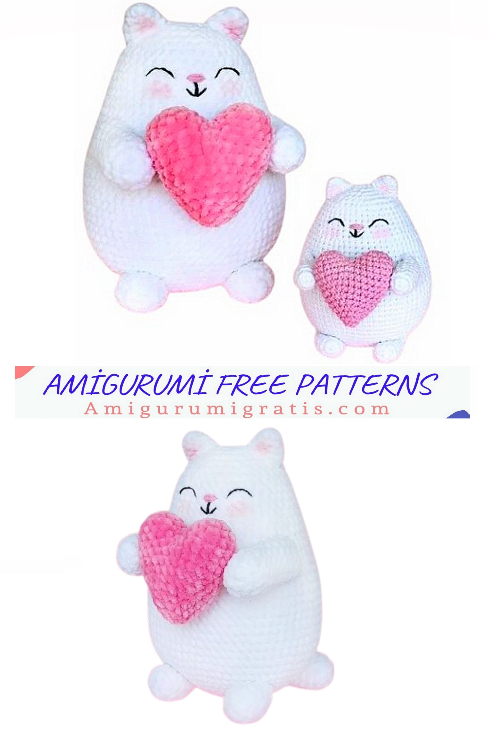 Amigurumi Easy Kitten with Heart Free Pattern – Amigurumi Pattern