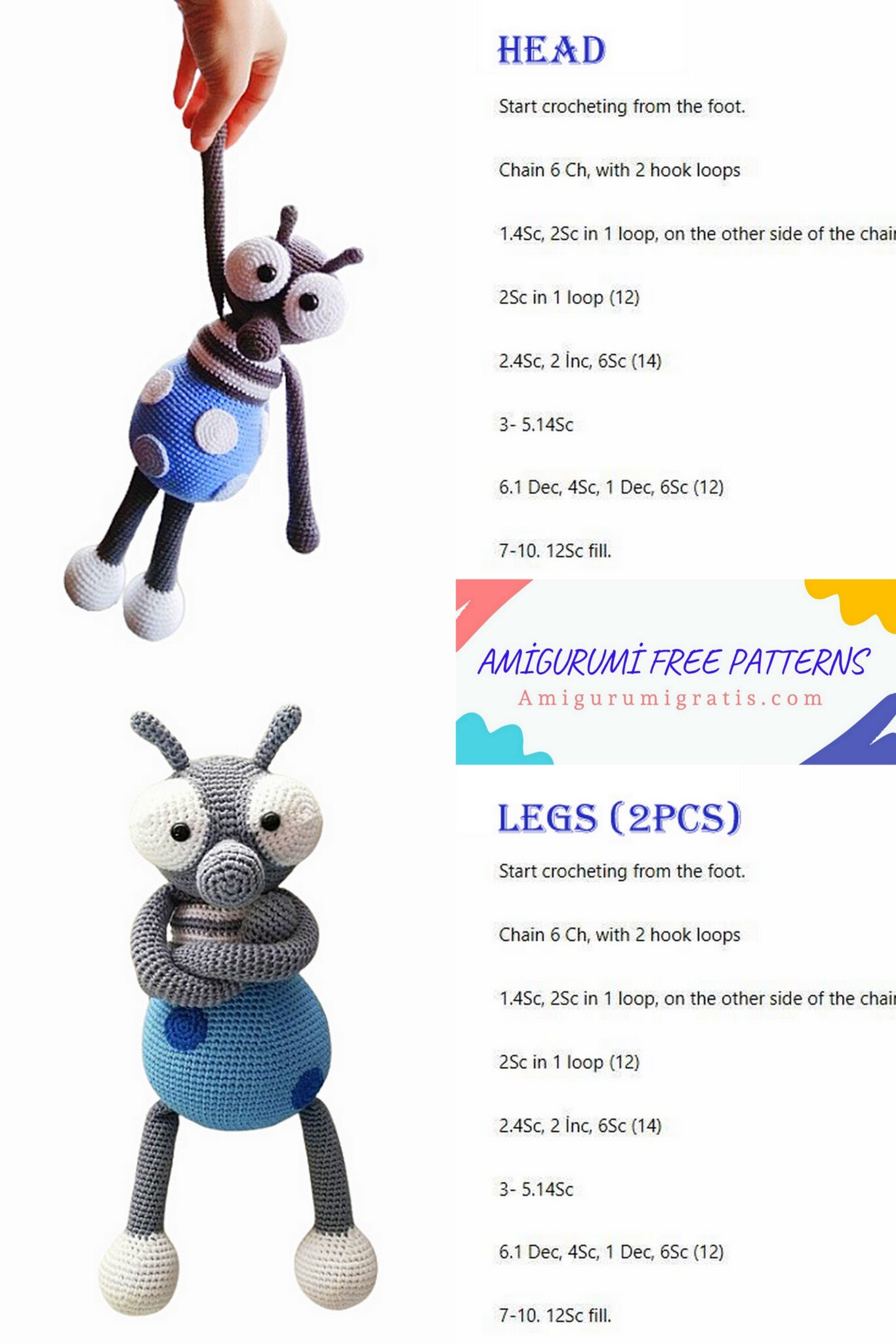 Crochet Mosquito Amigurumi Free Pattern – Amigurumi Pattern