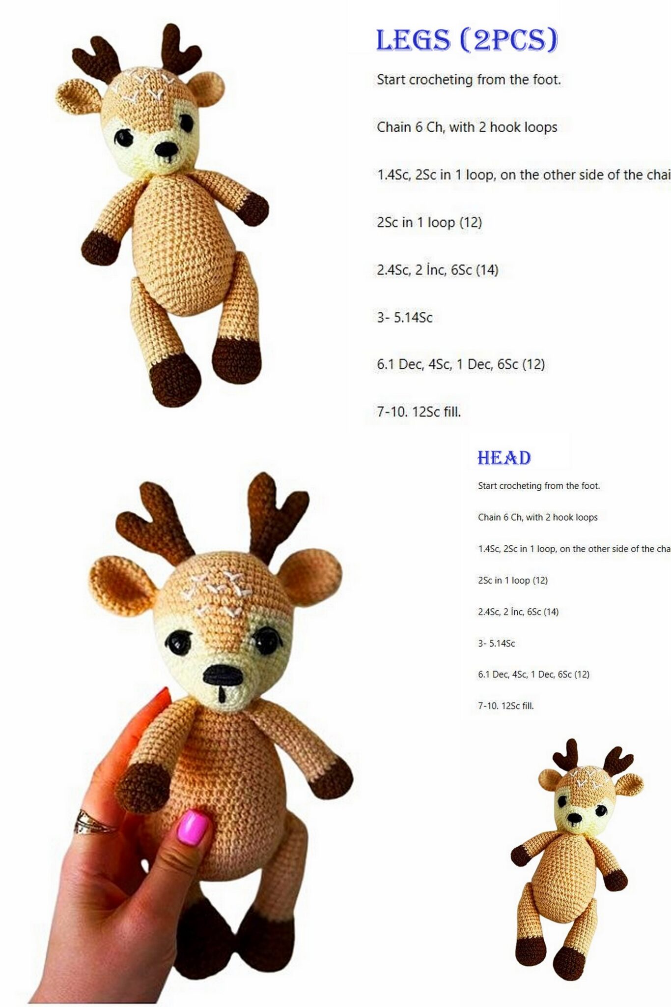 Crochet Deer Amigurumi Free Pattern – Amigurumi Pattern