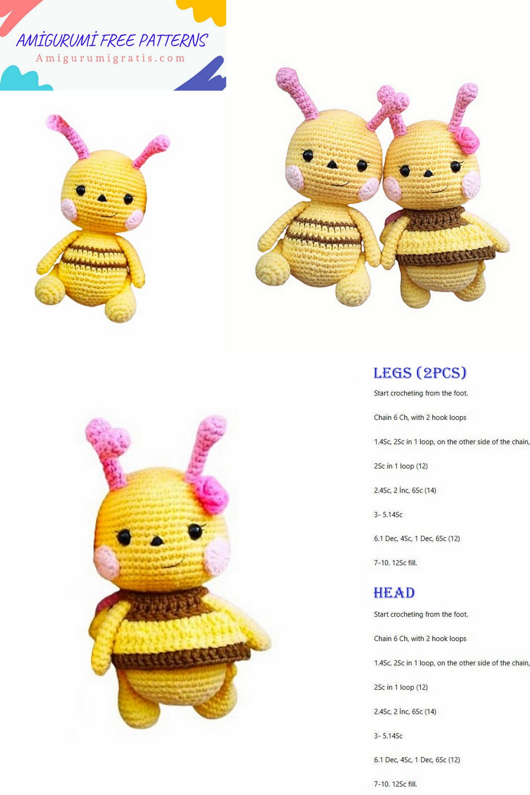Easy Crochet Bee Amigurumi Free Pattern – Amigurumi Pattern