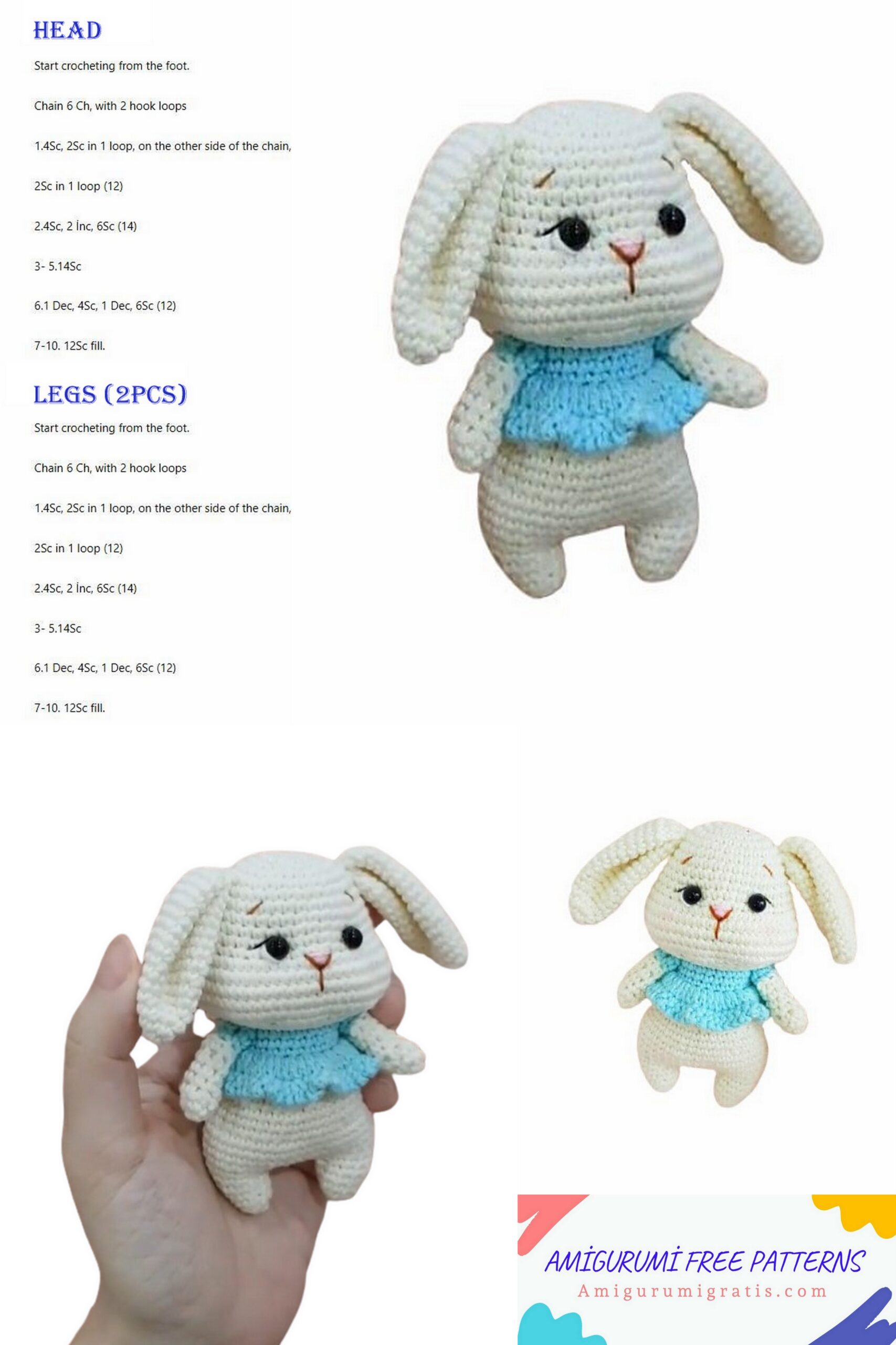 Chubby Cheeks Crochet Bunny Amigurumi Free Pattern – Amigurumi Pattern
