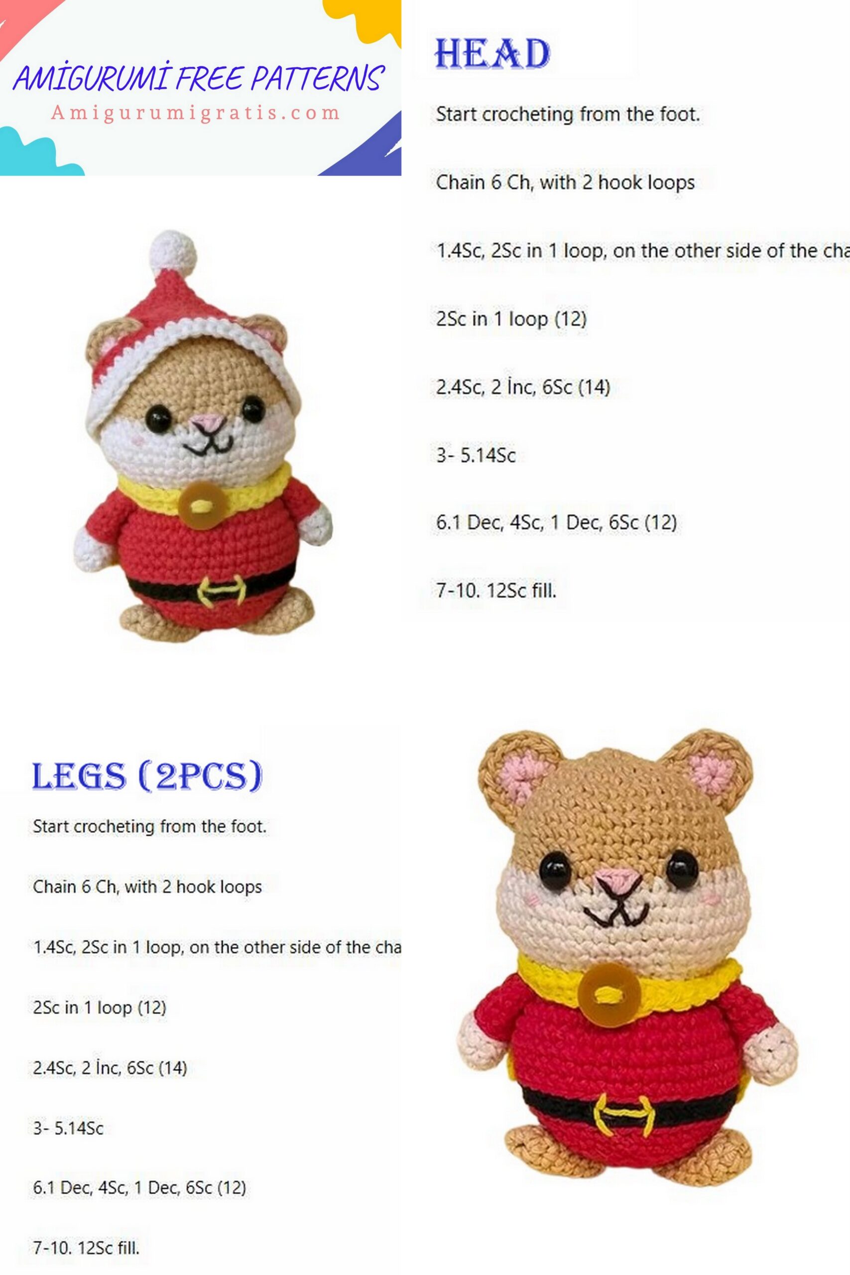 Hugo The Hamster Amigurumi Pattern- Crochet Hamster – Amigurumi Pattern