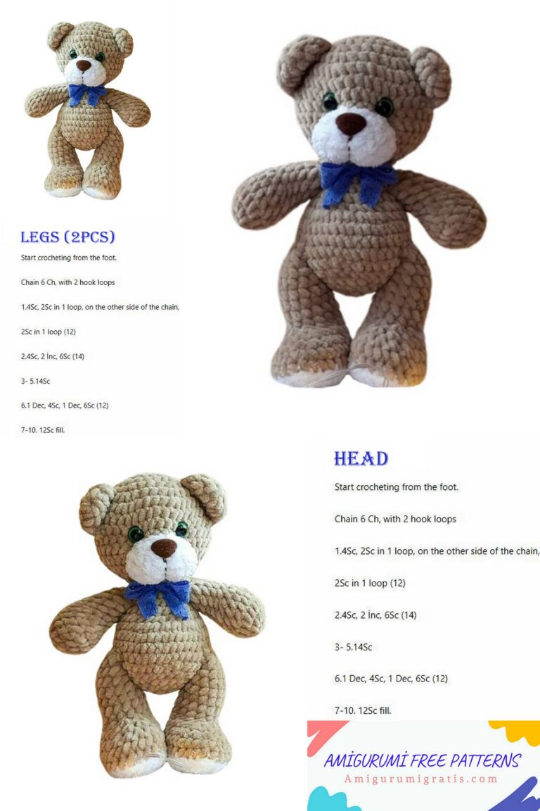 Cute Teddy Bear Amigurumi Free Pattern - Amigurumi Pattern